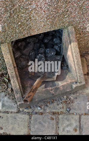 Coal bunker with shovel Stock Photo - Alamy