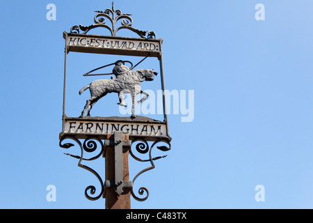 Village sign, Farningham, Kent, UK Stock Photo - Alamy