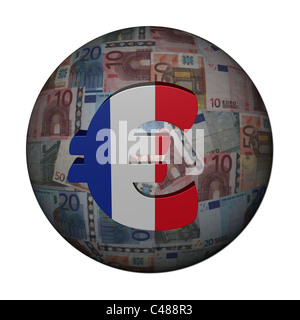 France flag sphere and abstract euros illustration Stock Photo - Alamy