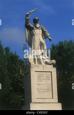Israel Carmel mountain the statue of Elijah at the highest peak of Mt ...