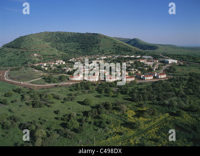 Aerial photograph of the village of Merom Golan in the Northern Golan ...