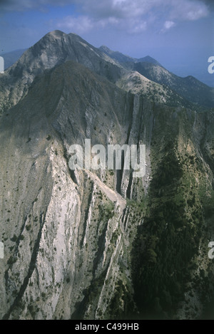 Aerial photograph of mount Taygetus on the Greek island of Peloponnesus ...