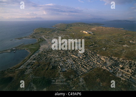 Aerial photograph of the Greek island of Delos Stock Photo: 37085392 ...