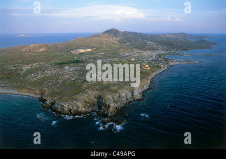Aerial photograph of the Greek island of Delos Stock Photo: 37085392 ...
