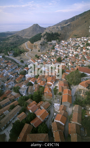 Aerial photograph of the Greek village of Hora on the island of ...