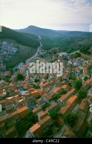 Aerial photograph of the Greek village of Hora on the island of ...