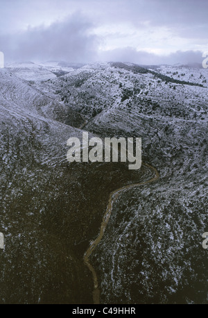 Aerial view of the Judea Desert with snow Stock Photo - Alamy