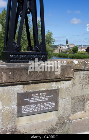 Kelso Village and Tweed river, Scottish Borders, Scotland, United ...