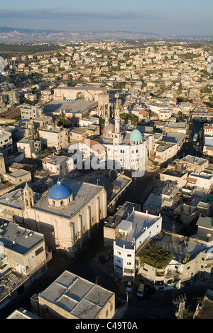 Aerial photograph of the arab village of Shefar'am in the lower Galilee ...