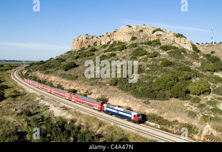 Aerial photograph of a train in the Sharon Stock Photo - Alamy