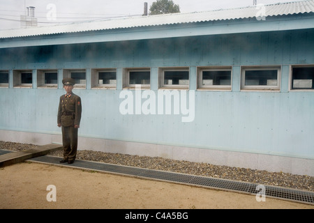 South Korean Military Policeman at Panmunjom in the Demilitarized zone ...