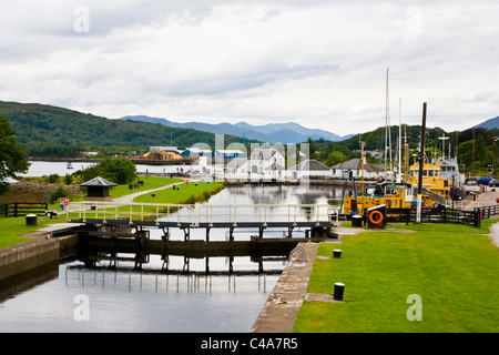 Corpach Locks on the Caledonian Canal near Fort William in Scotland ...