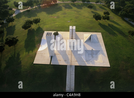 Aerial photograph of a statue in the Edith Wolfson Park in Tel Aviv ...
