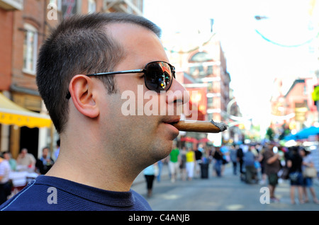 Man smoking a cigar Italy Stock Photo - Alamy