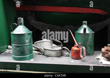 Oil cans for lubrication of the steam engine, Museum of Industry, Lauf ...