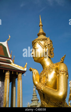 Statue of mythical creature Kinnari at Temple of Emerald Buddha in ...