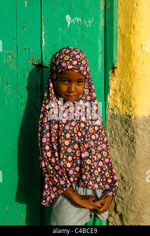 Portrait of a smiling somali girl, Sahil region, Berbera, Somaliland ...