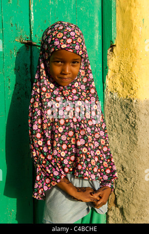 Portrait of a smiling somali girl, Sahil region, Berbera, Somaliland ...