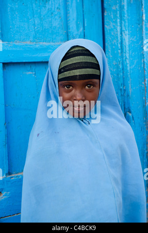 Portrait of a smiling somali girl, Sahil region, Berbera, Somaliland ...