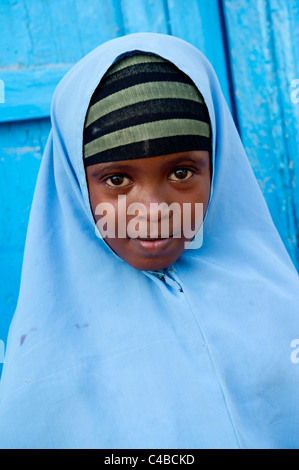 Portrait of a smiling somali girl, Sahil region, Berbera, Somaliland ...