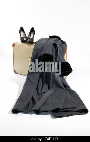 Very old army demob suitcase taken on white background possibly dating ...