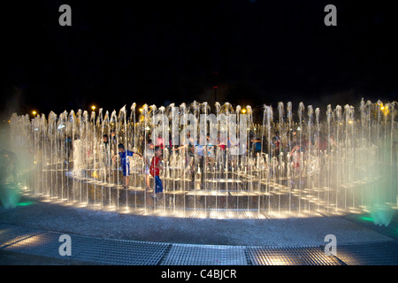 Tourists at the Magic Fountain at the Magic Water Circuit (world's ...