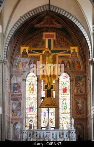 Giotto's Crucifix in Santa Maria Novella church in Florence Italy Stock ...