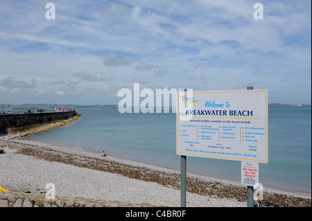BREAKWATER BEACH, BRIXHAM Stock Photo - Alamy