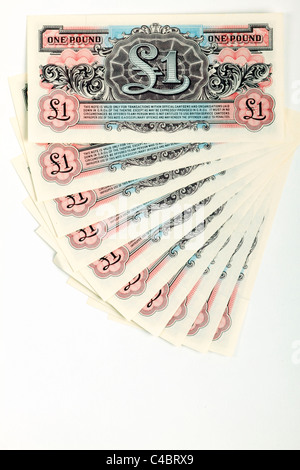 A pile of British Armed Forces One pound notes fanned out Stock Photo ...
