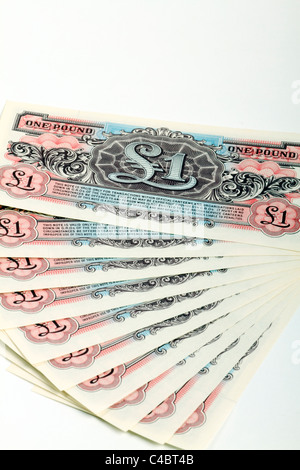 A pile of British Armed Forces One pound notes fanned out Stock Photo ...