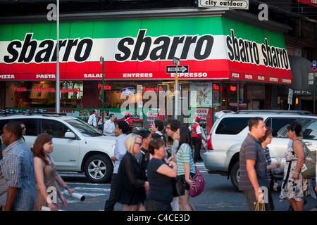 A Sbarro restaurant in Times Square in New York Stock Photo - Alamy
