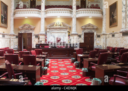 Interior of the Maryland Senate chamber, in the State House (capitol ...