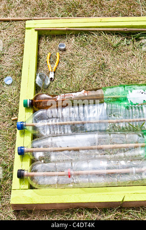 Making a raft out of plastic bottles Stock Photo - Alamy