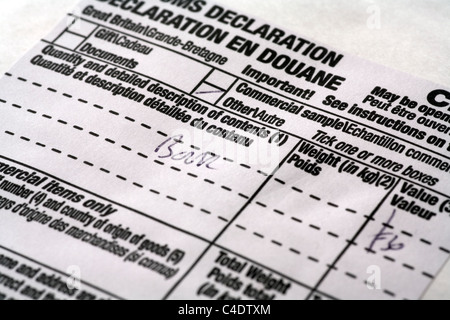 Customs declaration label on a package from China Stock Photo - Alamy