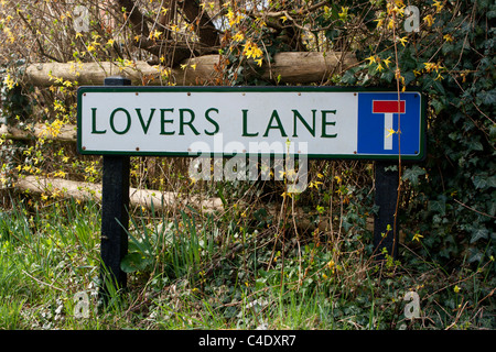 Lover's Lane Sign Stock Photo - Alamy
