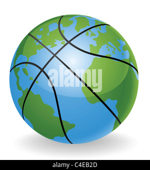 Basketball world map ball illustration Stock Photo - Alamy