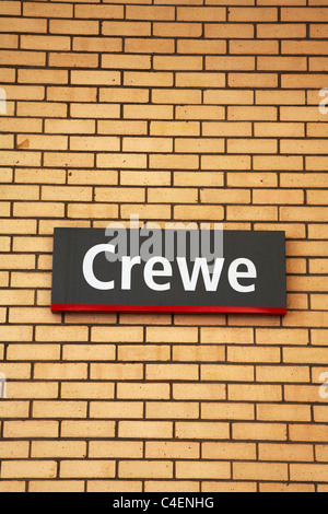Close up of Crewe train station sign Stock Photo - Alamy