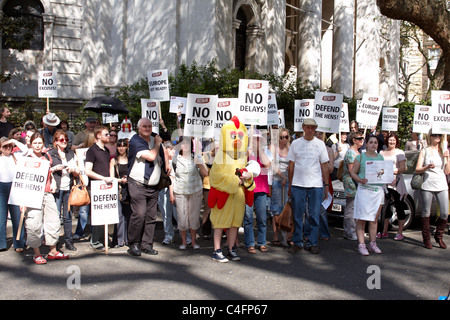Activists from Compassion in World Farming stage a protest about ...