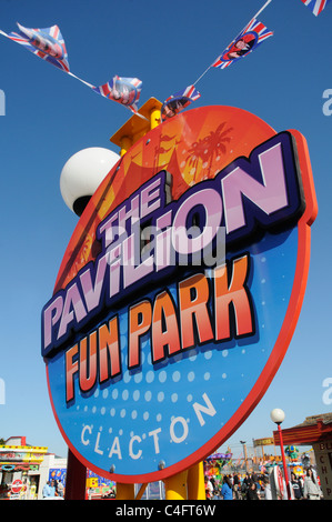 Children's rides at Pavilion Fun Park in Clacton in Essex Stock Photo ...