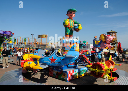 Children's rides at Pavilion Fun Park in Clacton in Essex Stock Photo ...