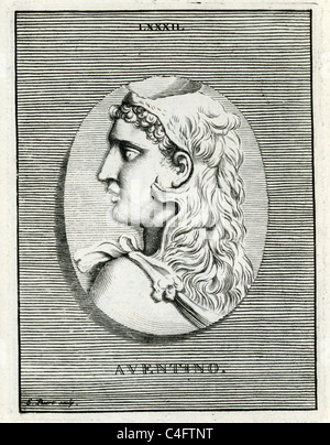 Aventinus, son of Roman hero Hercules and the priestess Rhea, mentioned ...