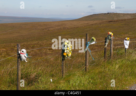 Floral memorials to Keith Bennett, a Moors murder victim on Wessenden ...