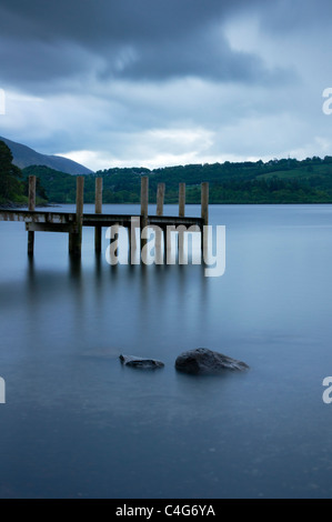 Hawes End Landing Stage jetty on Derwent Water, Lake District National ...