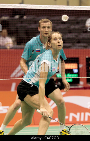 Alexandr Nikolaenko of Russia during the Mixed Doubles Round 1 of the ...