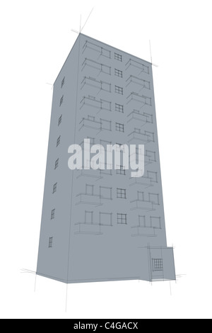 illustration of tenement in white Stock Photo - Alamy