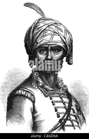 Engraving of Hyder Ali ( c. 1720 – 1782) Sultan and de facto ruler of ...