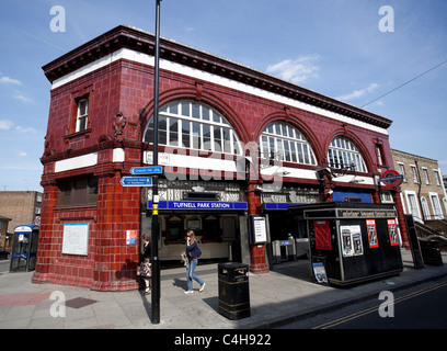 Front of Tufnell Park tube station, Brecknock Road, London, England, UK ...