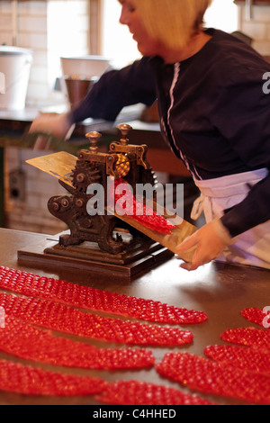 Making sweets the old fashioned way at Beamish museum in Durham England ...