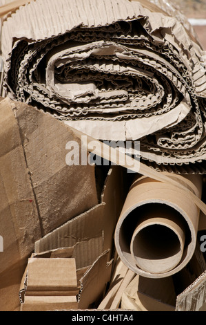 Corrugated cardboard rolled Stock Photo - Alamy