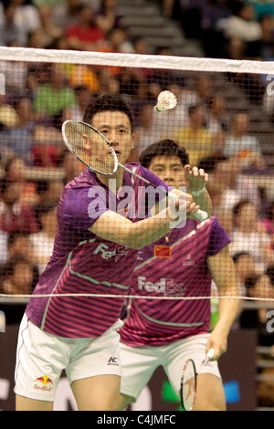 Fu Haifeng of China during their Mixed Doubles Quarter-finals match of ...
